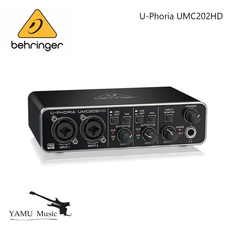 Behringer U-Phoria UMC202HD Audiophile 2x2, 24-Bit / 192 kHz USB Audio ...