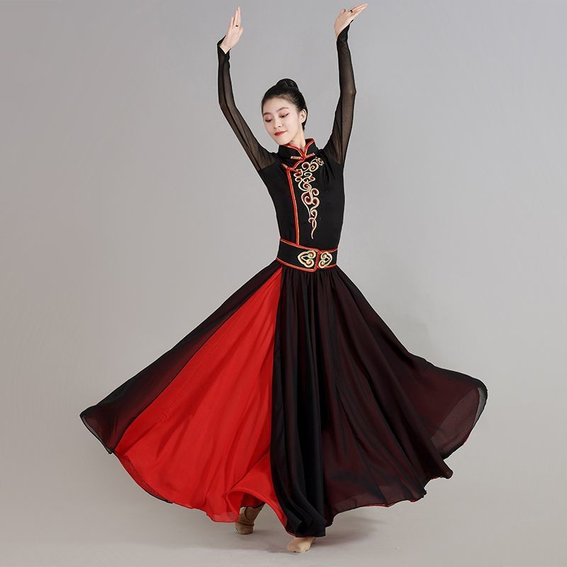 Mongolian Dance Costume Square Dance Costume Minority Ethnic Skirt Performance Costume Adult Art ...