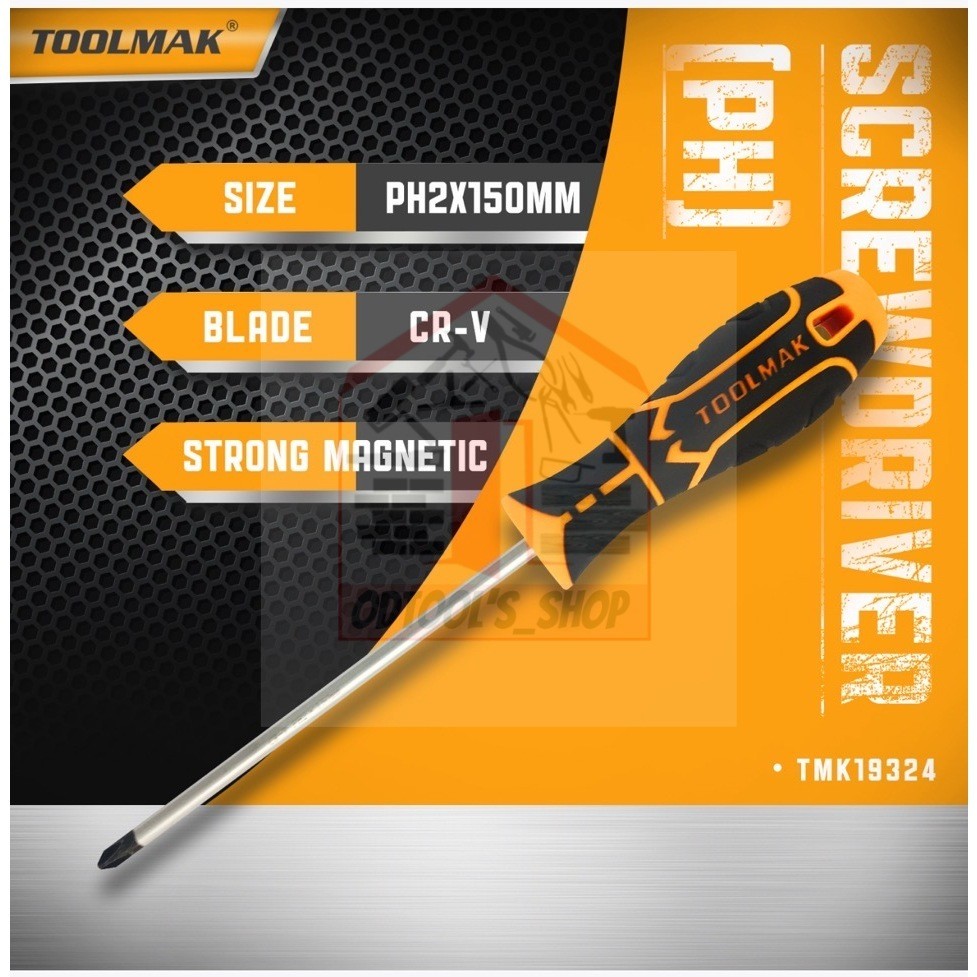 TOOLMAK Industrial Screwdriver PH2x150mm (TMK19324) SL6x200mm (TMK19323 ...