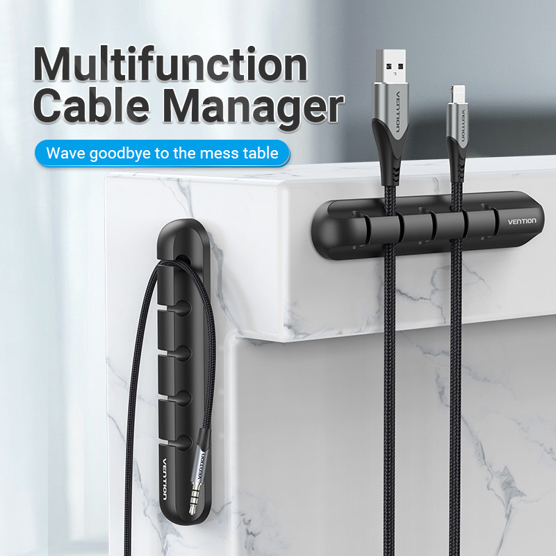 Vention Cable Organizer - Tangle-Free Workspace in Black Cable Manager ...