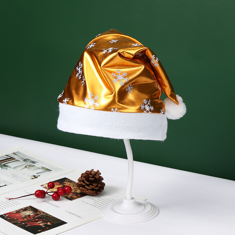 Metallic Snowflake Santa Hats Christmas Hats Adult Bulk for Christmas ...
