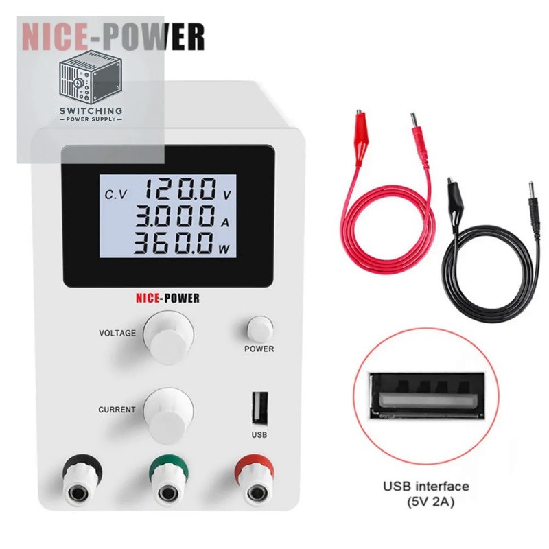 Adjustable Switching DC Lab Power Supply Variable 120V 60V 30V 10A 5A Regulated Source Modul USB ...