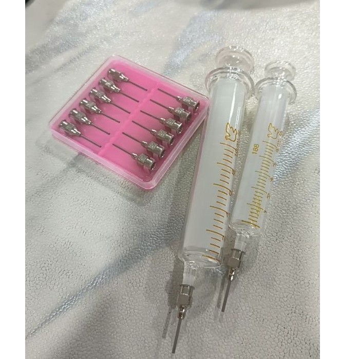 Glass Syringe 1/2/5/10/20/30/50ML Syringe Metal Needle Welding Oil ...