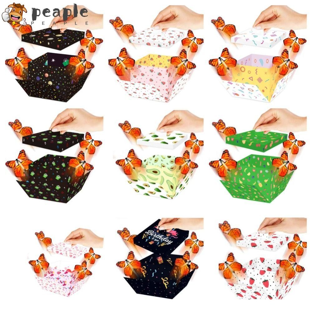 PEAPLE Gift Box, Multipurpose Flying Butterfly Box Pop Up Butterfly ...