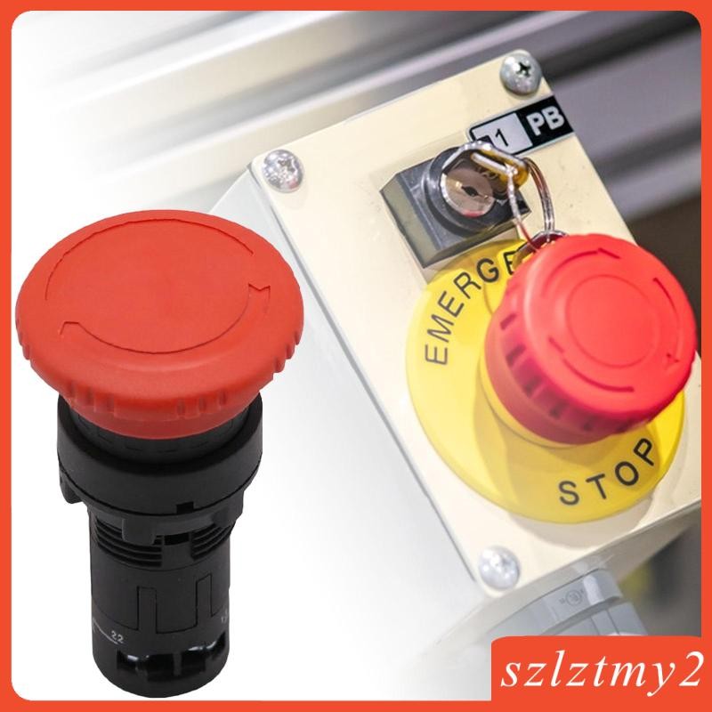 [Szlztmy2] Red Head Emergency Stop Push Button Switch Latching Push ...