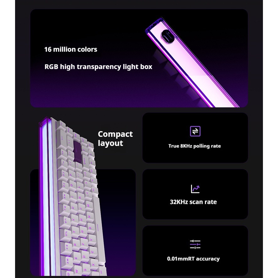 MADCATZ NANO68 wired gaming magnetic axis keyboard, 8K return rate+128K ...