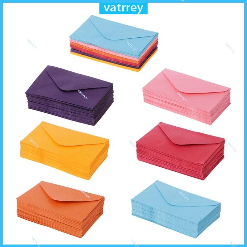 VA Pack of 50 Colorful Envelopes Mixed Colors 2 4 x 4 for Wedding Party ...
