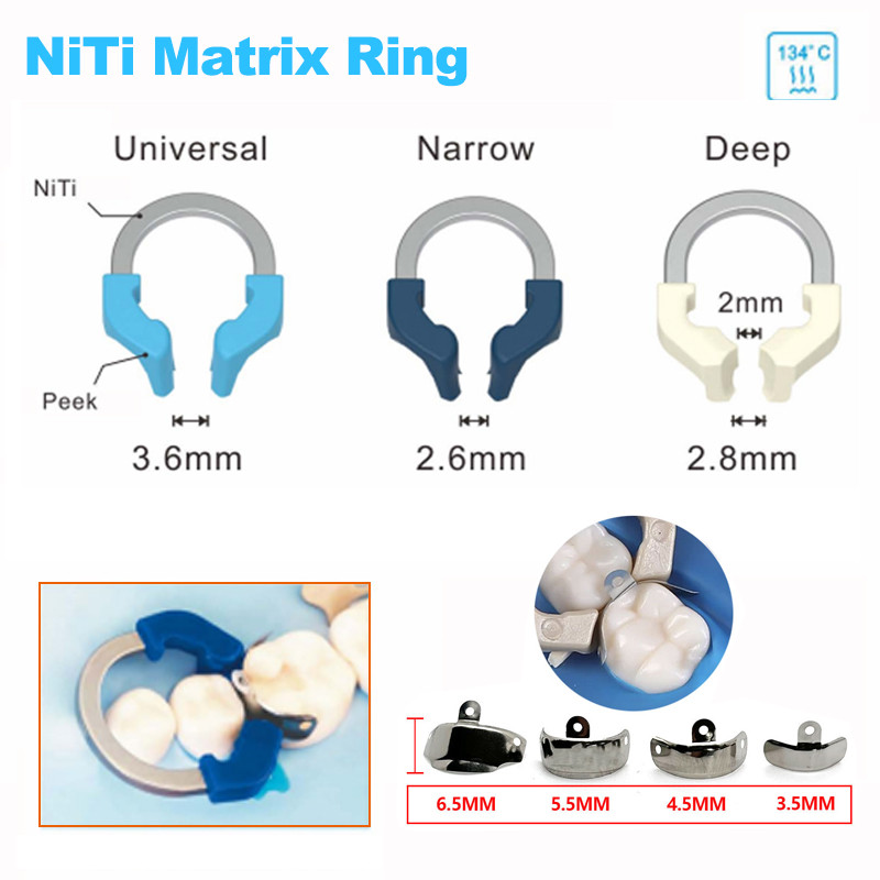 Dental Matrix Bands NITI Metal Matrices Clamp Ring Sectional Contoured ...