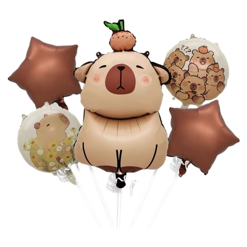 Kawaii Capybara Balloon Kids Happy Birthday Party Decoration Globos ...