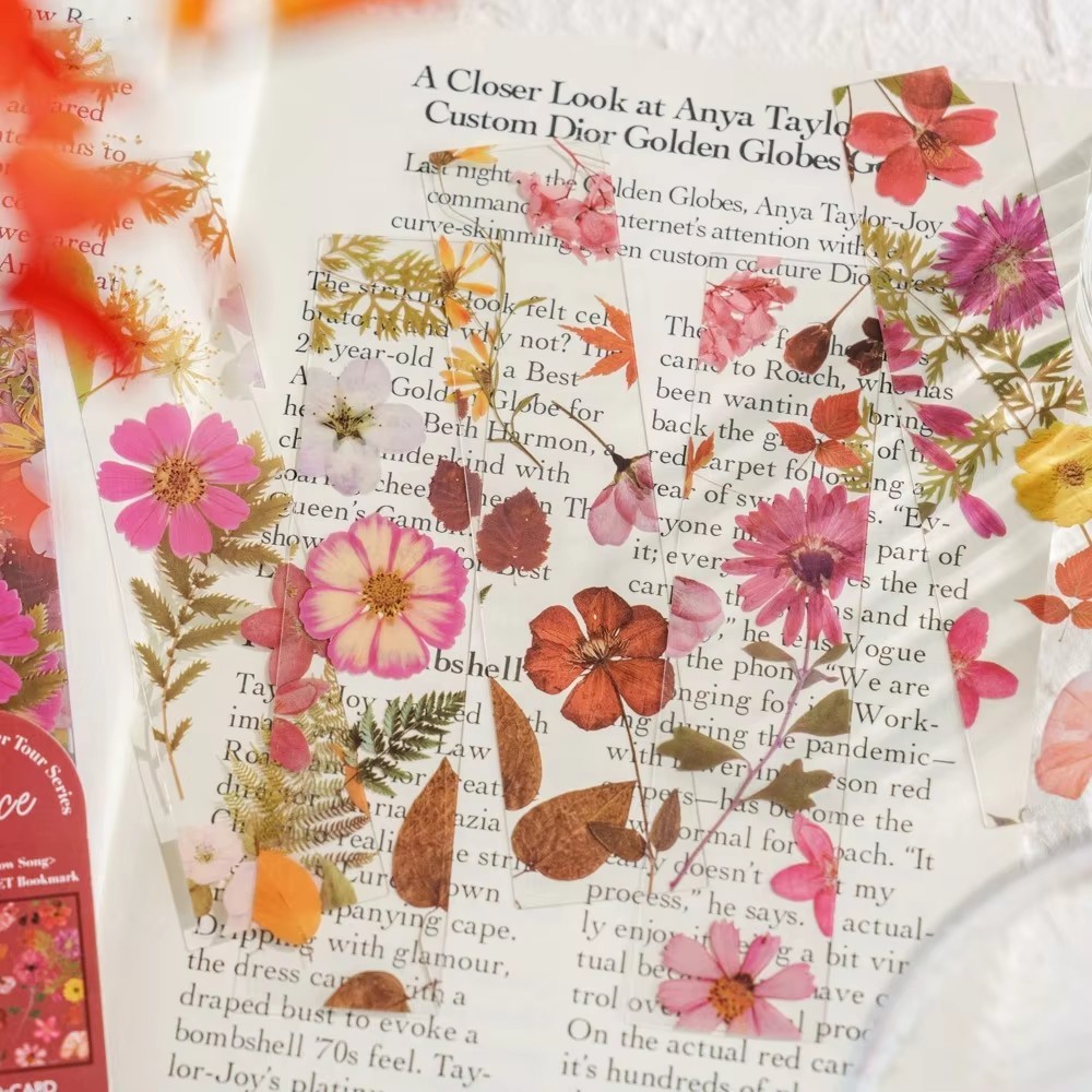 5pcs Translucent Four Seasons Flower Travel Series Bookmark PVC Reading ...