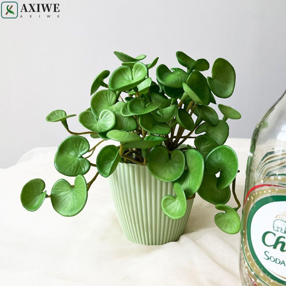 AXIWE Artificial Copper Coin Grass Plants, Realistic Handmade Fake Ivy ...