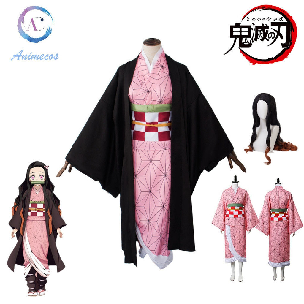 Anime Costume Kamado Nezuko Cosplay Costume Demon Slayer Uniform for ...