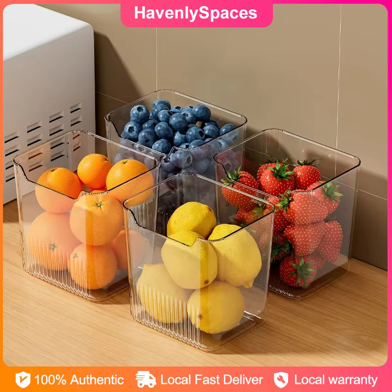 Clear PET Plastic Storage Box Food Sorting Storage Bins Home Kitchen ...