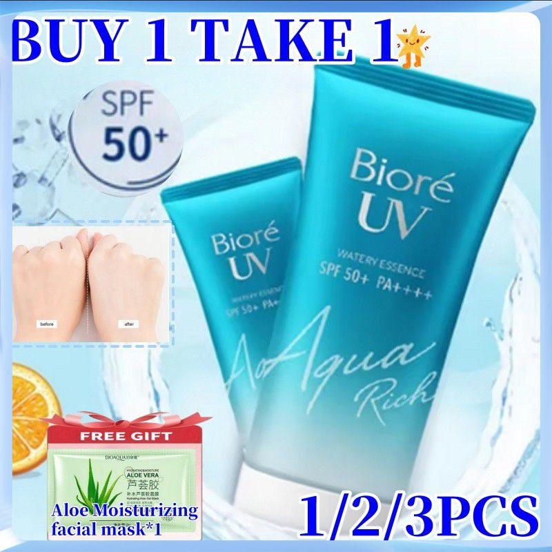 【1/2/3pcs】biore Sunscreen Refreshing Water-based Spf50 For Facial ...