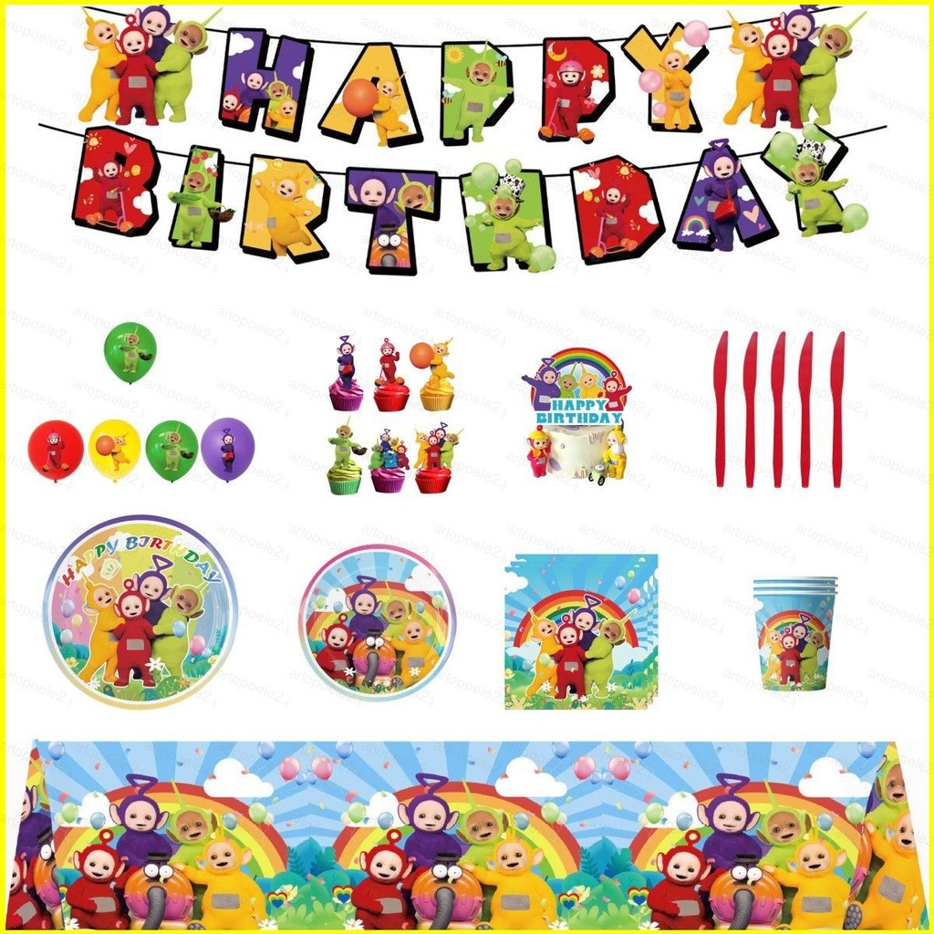 ST2 Teletubbies Themed Decoration Celebrate Party Plate Balloon Banner ...