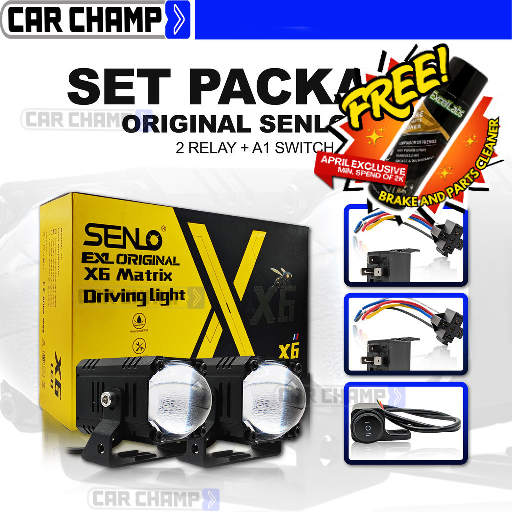 SET PACKAGE - ORIGINAL SENLO X6 MATRIX DRIVING LIGHT V3, A1 Switch and ...