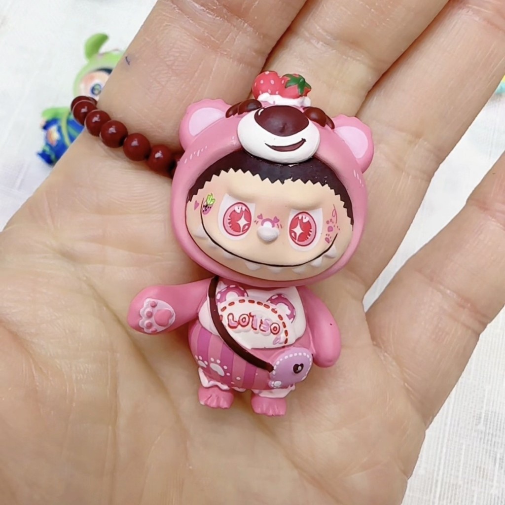 Strawberry Bear labubu Hand-Made Modified Baby Cute Granules Handmade ...