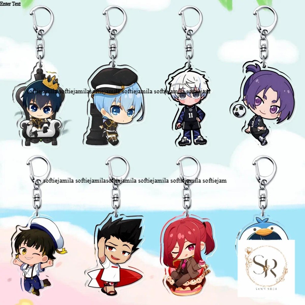 Cartoon number isagi yoichi bachira meguru Kawaii Blue Arcylic Keychain ...