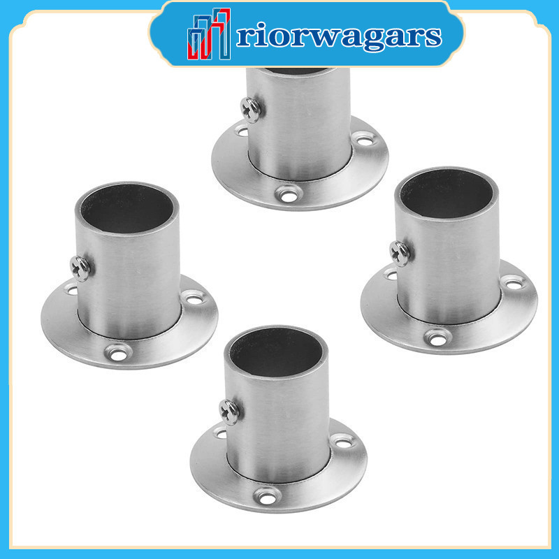 2Pcs Rod Holder Flange Pipe Bracket Rod Holder Stainless Steel Pipe ...