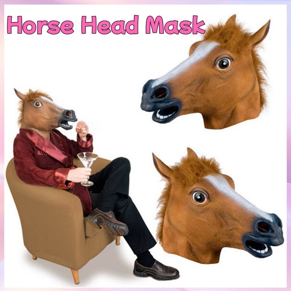 Horse Head Mask Cos Funny Animal Mask Halloween Performance Headgear ...