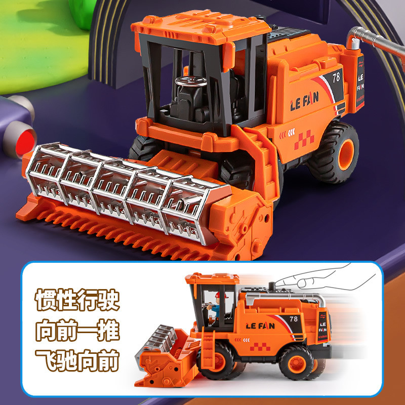 Large Farm Truck Children's Combine Harvester Toy Model Tractor Inertia ...