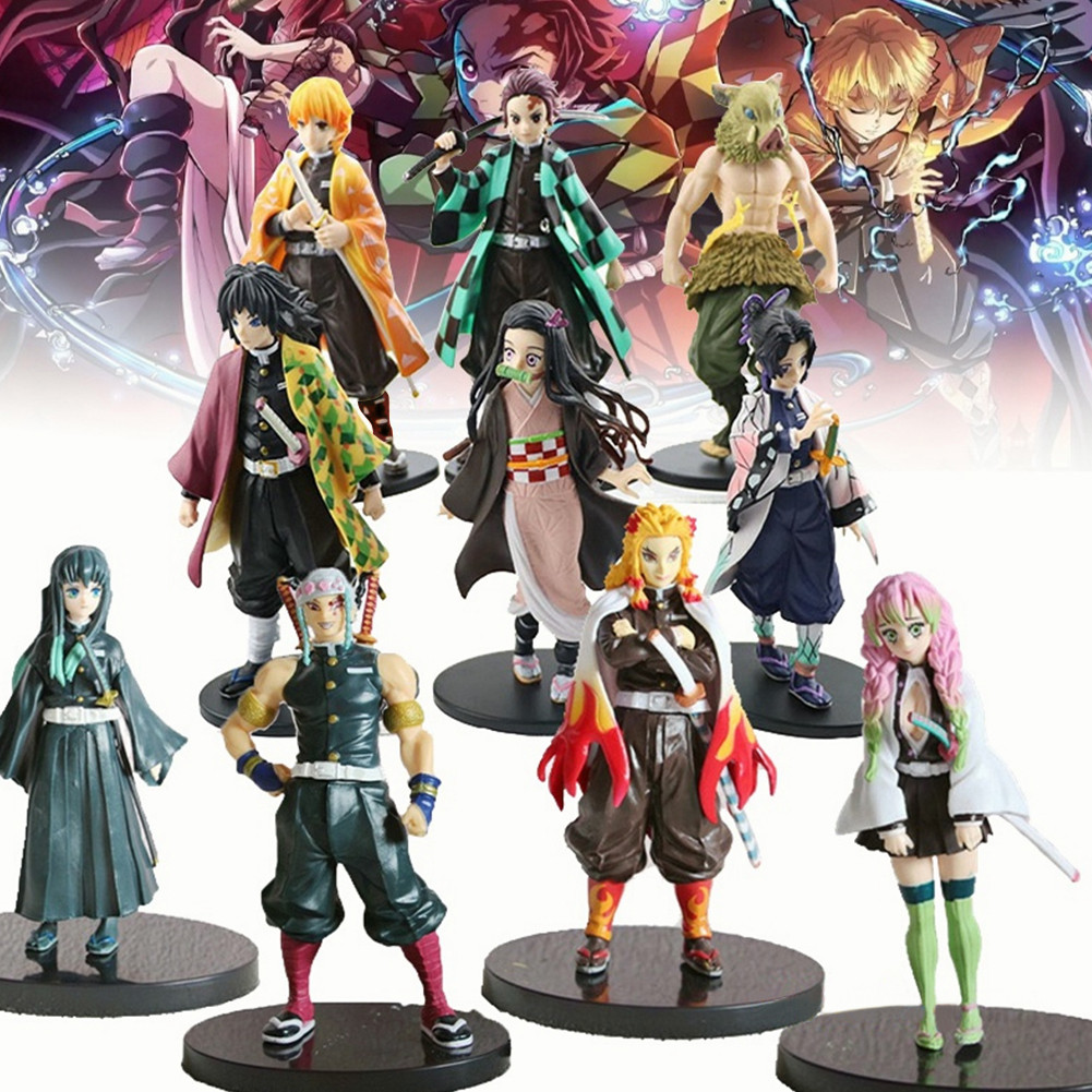Demon Slayer Figure Set Tanjirou Nezuko Zenitsu Inosuke Shinobu ...