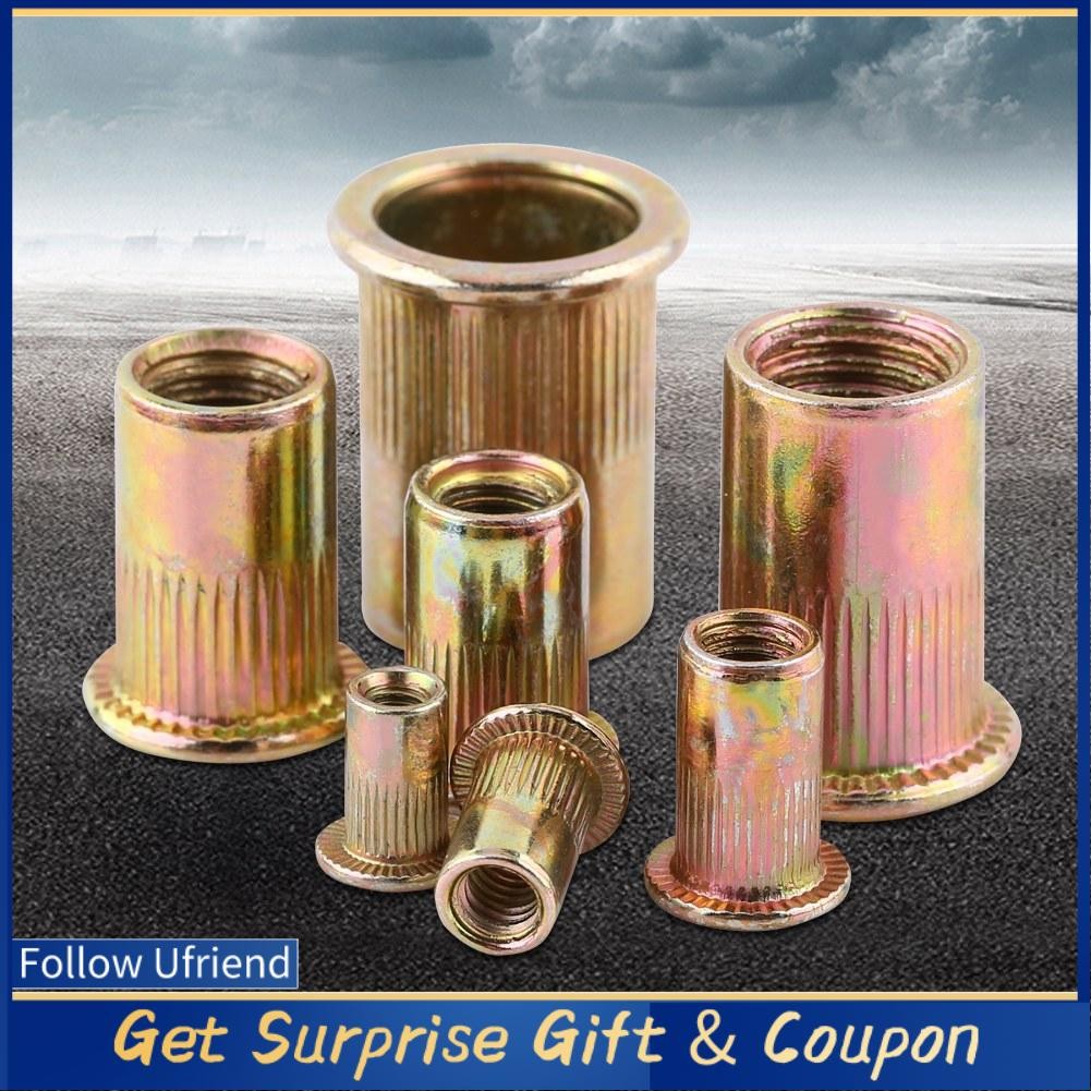 Ufriend Rivet Nut M3-M12 Threaded Carbon Steel Flat Assortment Zinc ...