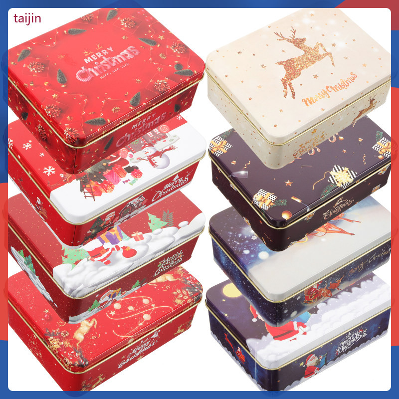 Christmas Jars with Lids Tins Blessing Card Box Tinplate 8 Types of ...