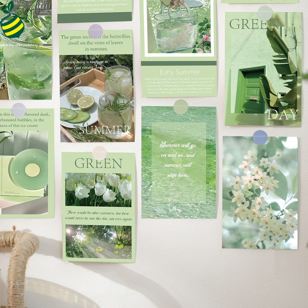 10pcs Aesthetic Posters Green Wall Collage Matcha green Wall Collage ...