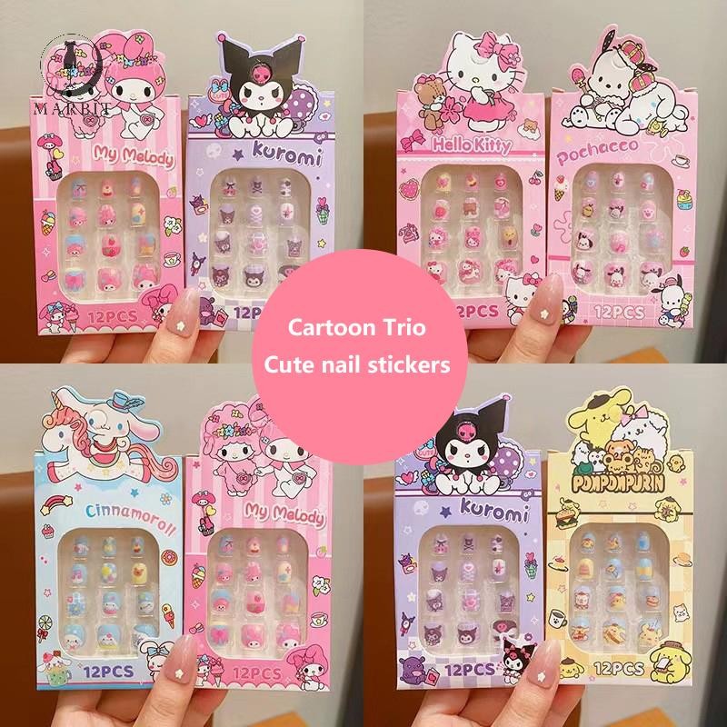 Marbit Sanrio Children's Nail Patch Cartoon Hello Kitty Kuromi Cute ...