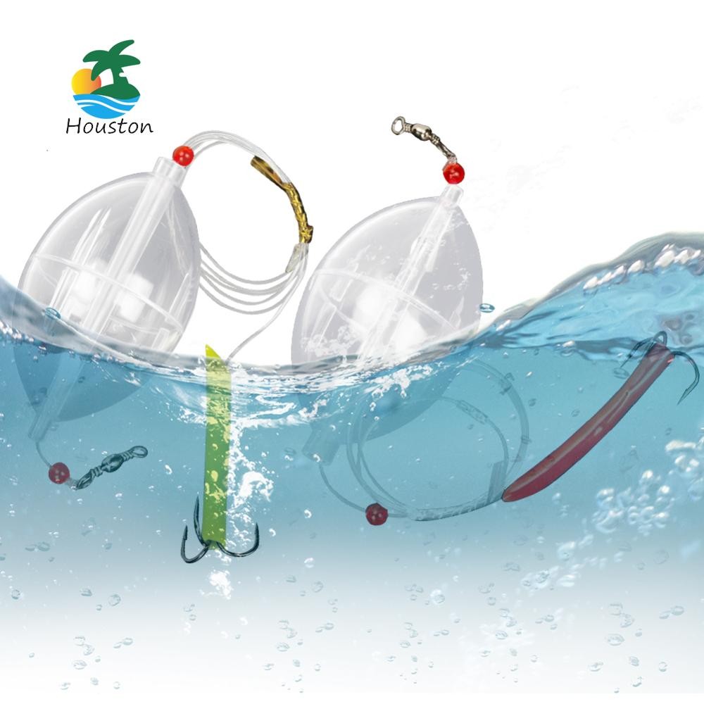 Clear Bubble Rig with Triple Hook Fishing Float Kit Cast Spin Floats ...