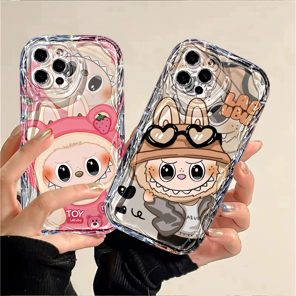 Pink Hat Strawberry Labubu Couple Case for iPhone 11 Pro 13 15 7Plus 14 ...