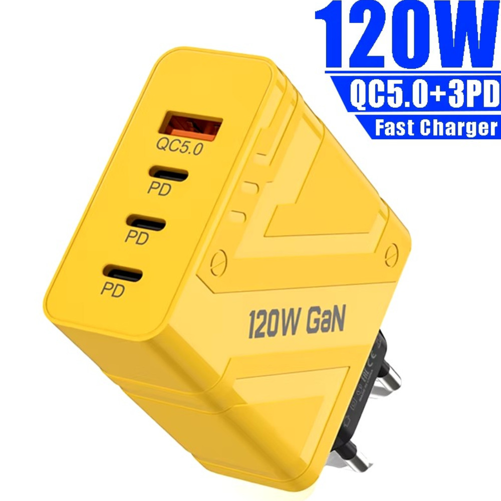 Universal 120W QC5.0 USB Type C 4 Ports Quick Charging Phone Charger ...