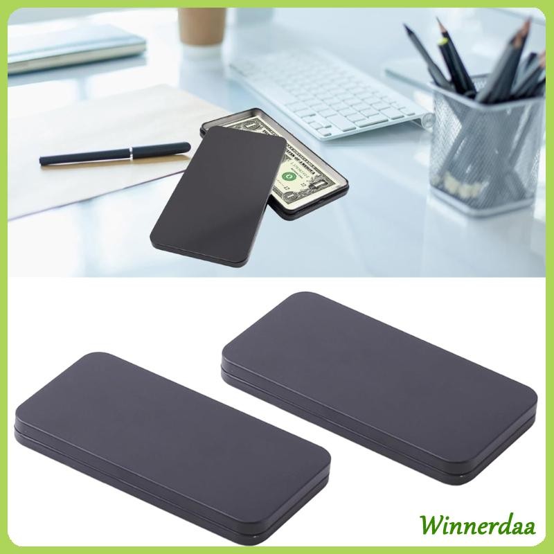 WINN 1 2pcsTinplate Cash Box Currency Sleeves Paper Money Holder ...