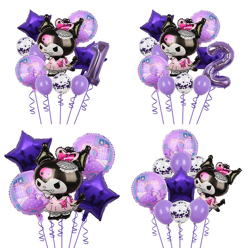 Kuromi balloons party birthday decoration set confetti balloon baby ...