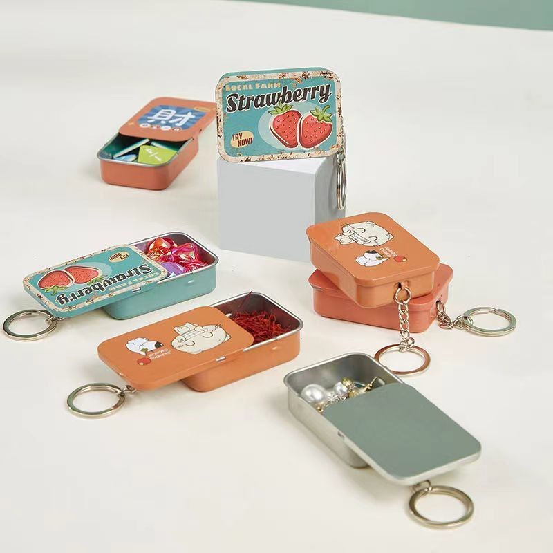 Creative Mini Cute Storage Box Keychain Portable Buckle Small Portable ...