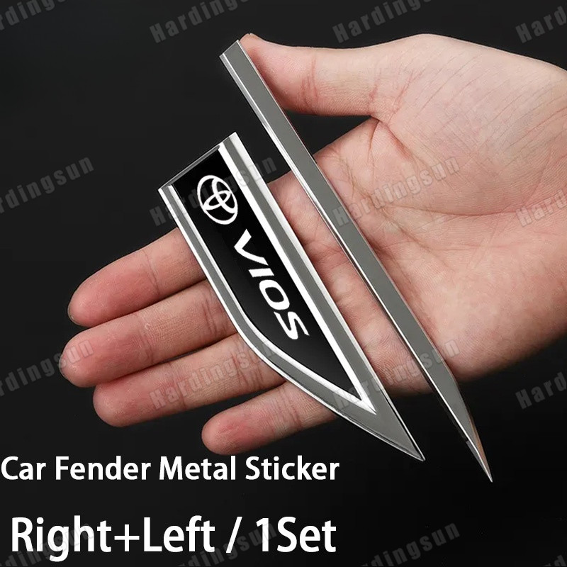 Toyota Vios Car Stainless Steel Car Door Fender 3D Metal Side Logo ...