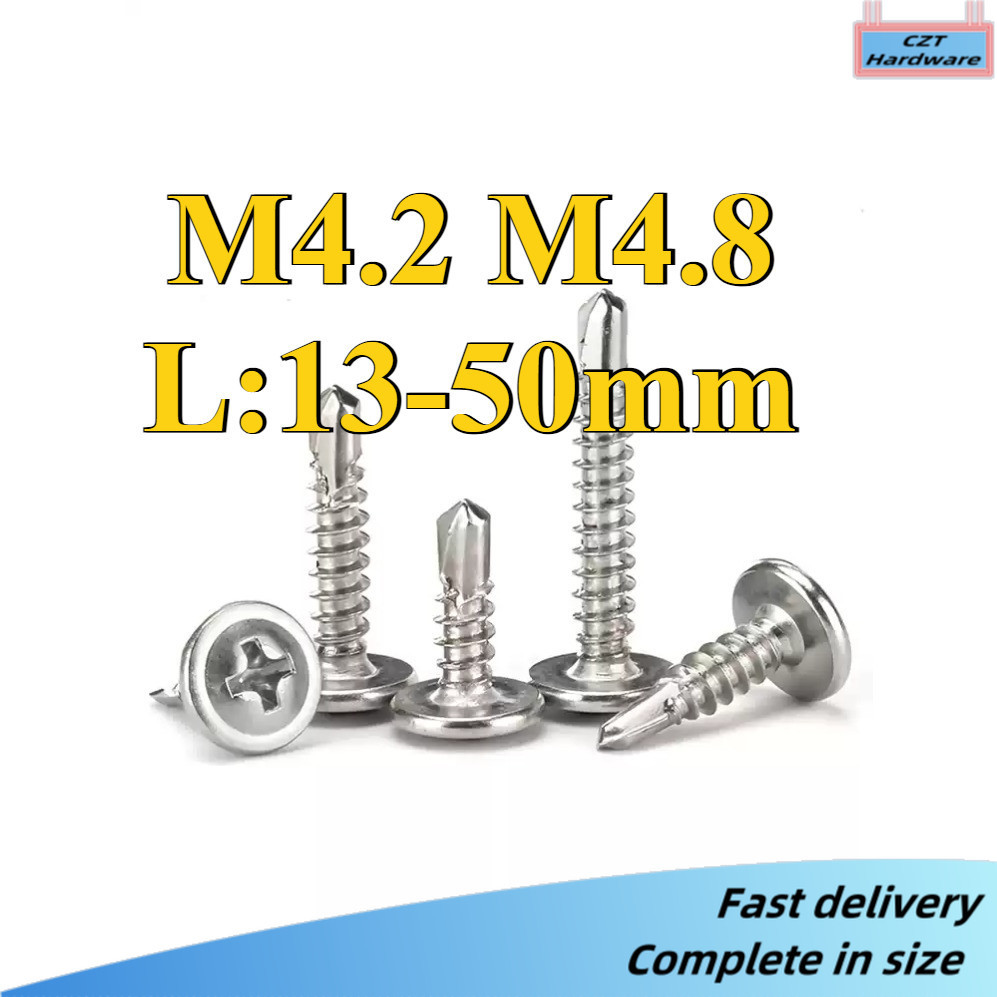 Round Head with Pad Dovetail Self-Tapping Stainless steel 410 Phillips Large Flat Head Drill ...