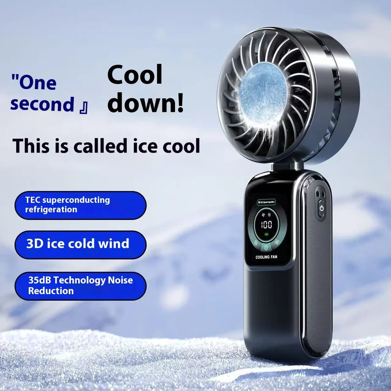 2025 New Cool Fan Handheld Fan 100 Foldable Design with Semiconductor ...