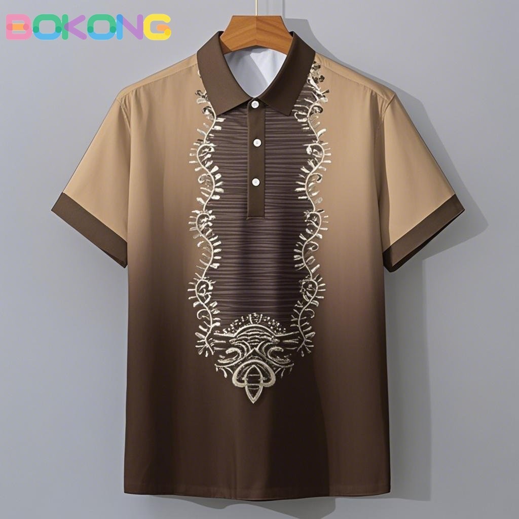 2025 Philippine Modern Barong Style Men's Chinese Stand Collar Button ...