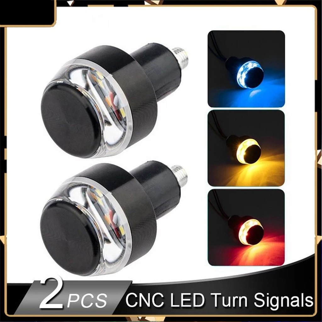 1pc/2pcs Motorcycle LED Handlebar End Turn Signal Light DC 12V White ...