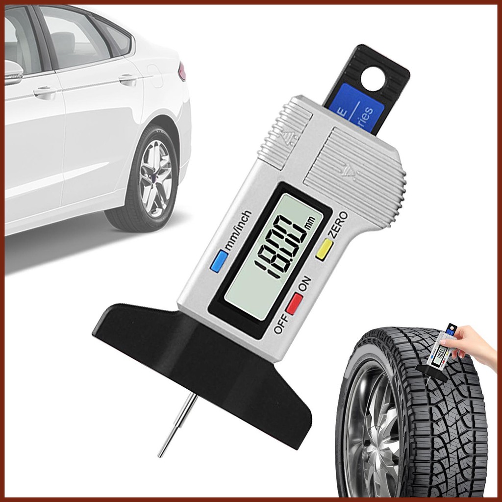 Tire Depth Gauge Tool Digital Display Tire Wear Gauge Tyre Tread Depth ...