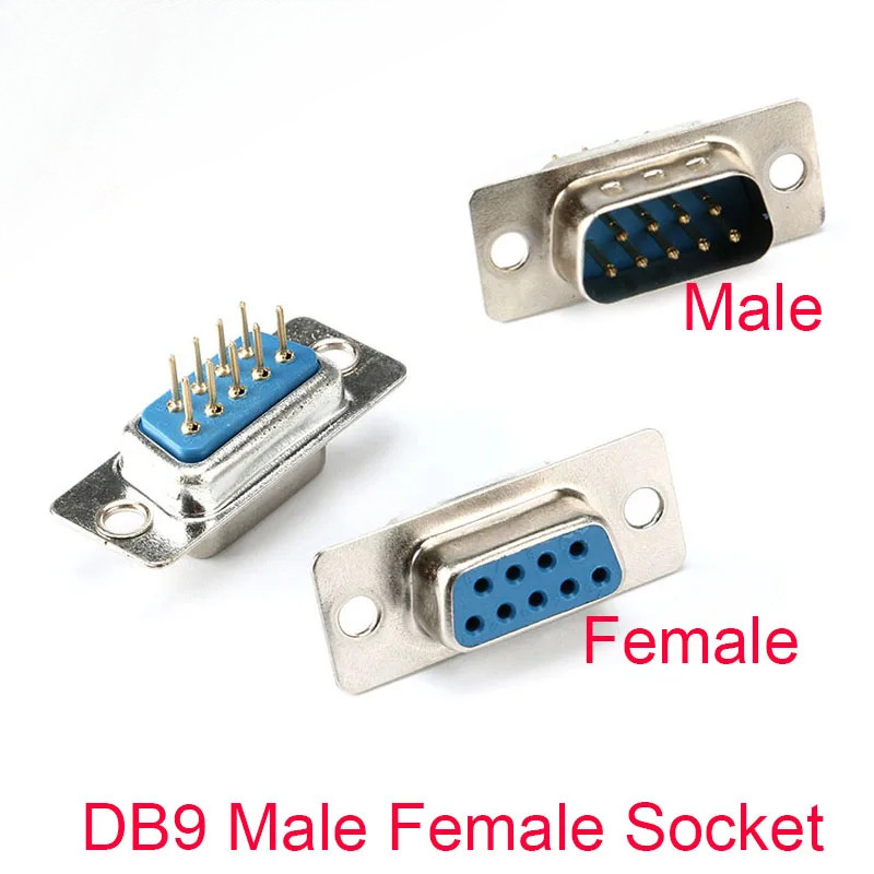 10Pcs/2pcs DB-9 Connector Pin Plug-in Board Socket DP9 D-SUB Male and ...
