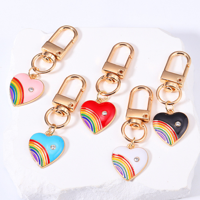 Rainbow Love Metal Keychains Handbag Ornaments Send Couple Girlfriends ...