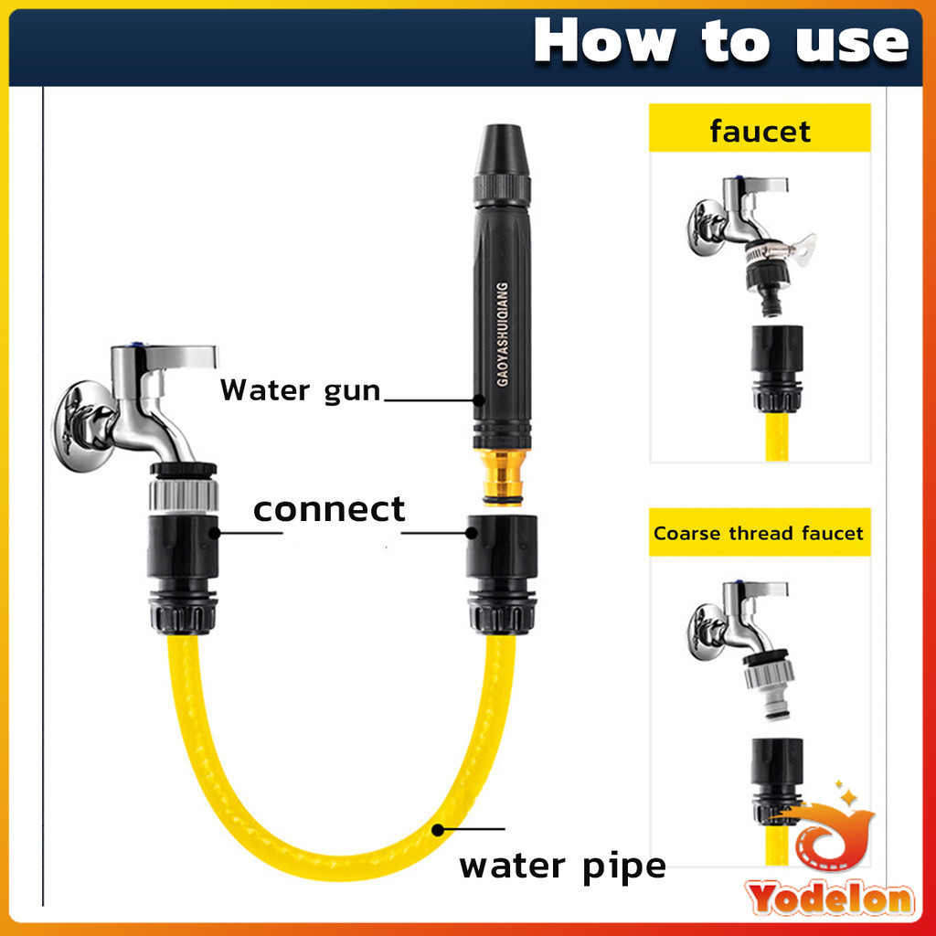YOD High Pressure Nozzle Garden Hose Spray Nozzle Jet Water Pressure ...