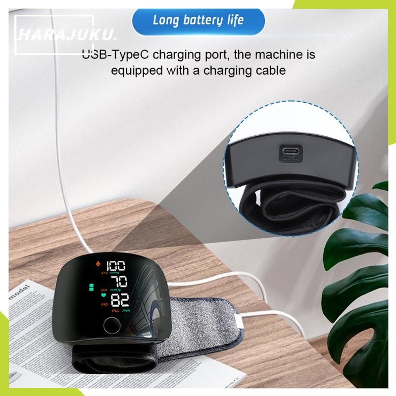 Portable Monitor BP Digital Blood Pressure Rechargeable Wrist High ...