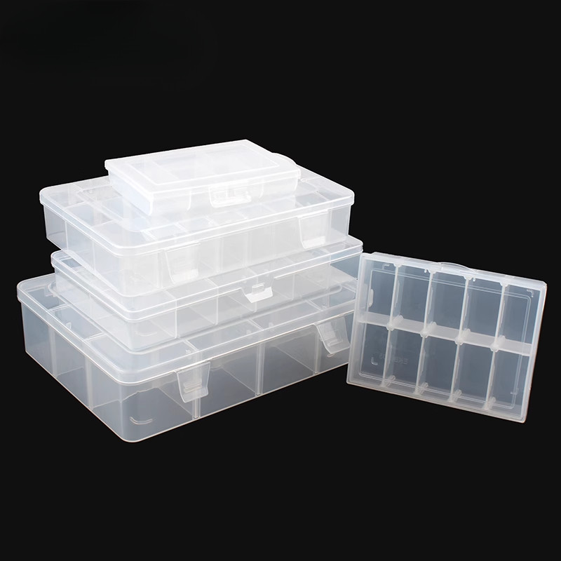 [ZDD] Multi-grid Parts Box Electronic Components Transparent Plastic ...