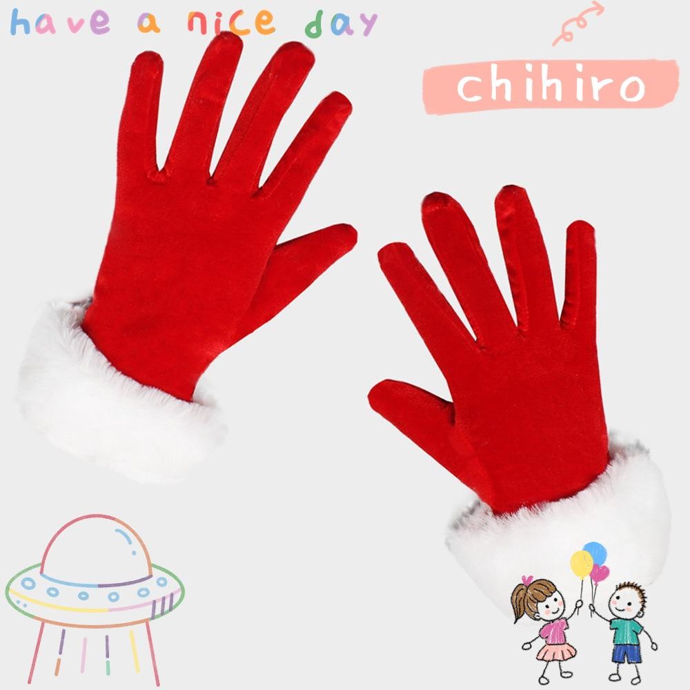 CHIHIRO1 Santa Claus Gloves, White Fur Short Wool Gloves, Fashion ...