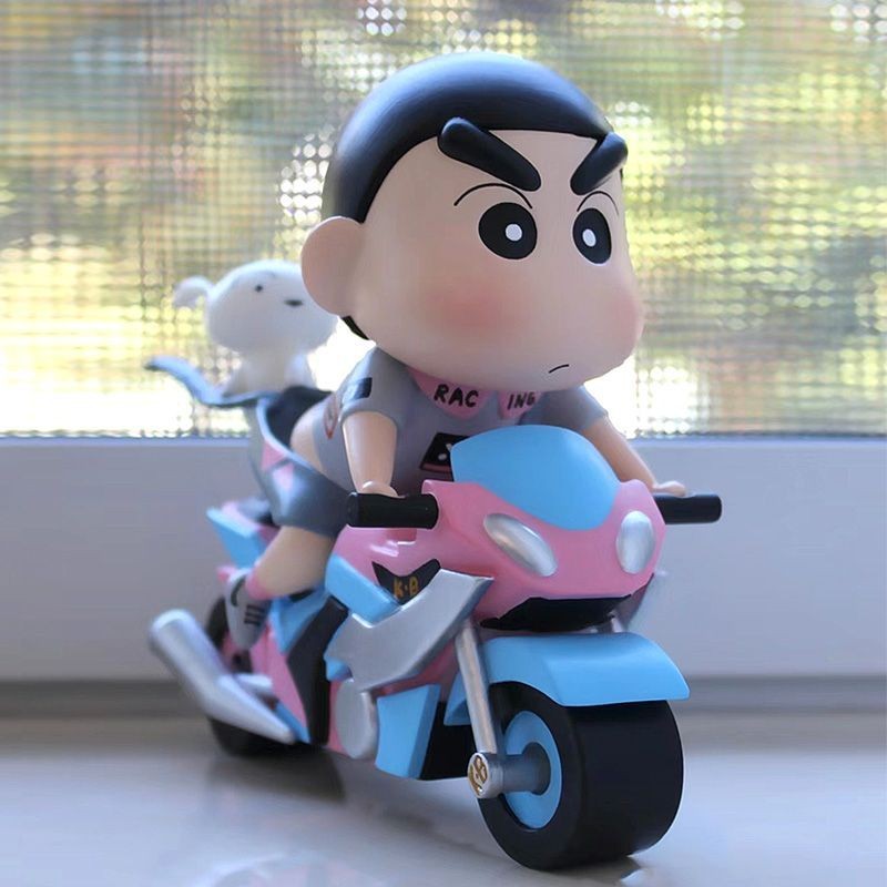 Crayon Shin-Chan Motorcycle Shin-Chan Figure Cute Anime Doll Desktop ...