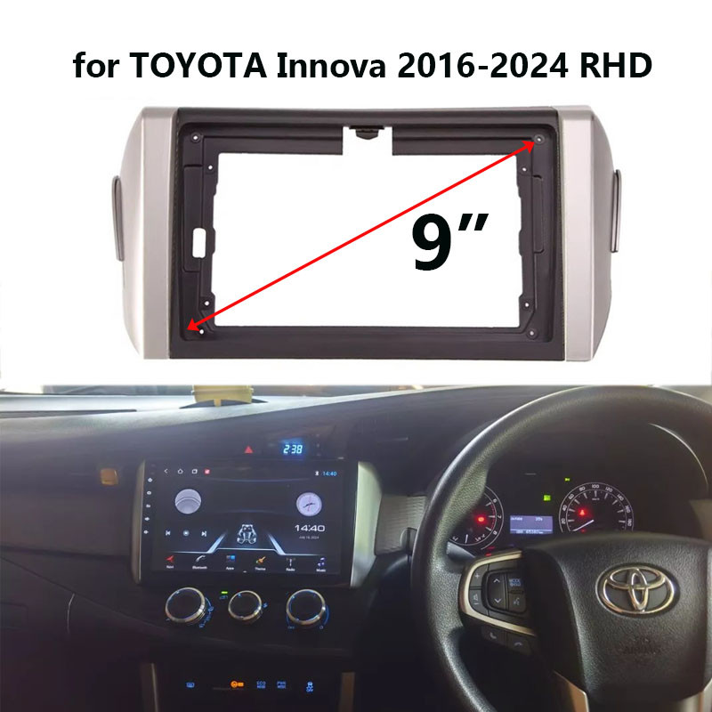 Head Unit Frame for Toyota Innova RHD 2016-2024 9 Inch Car Stereo Frame ...